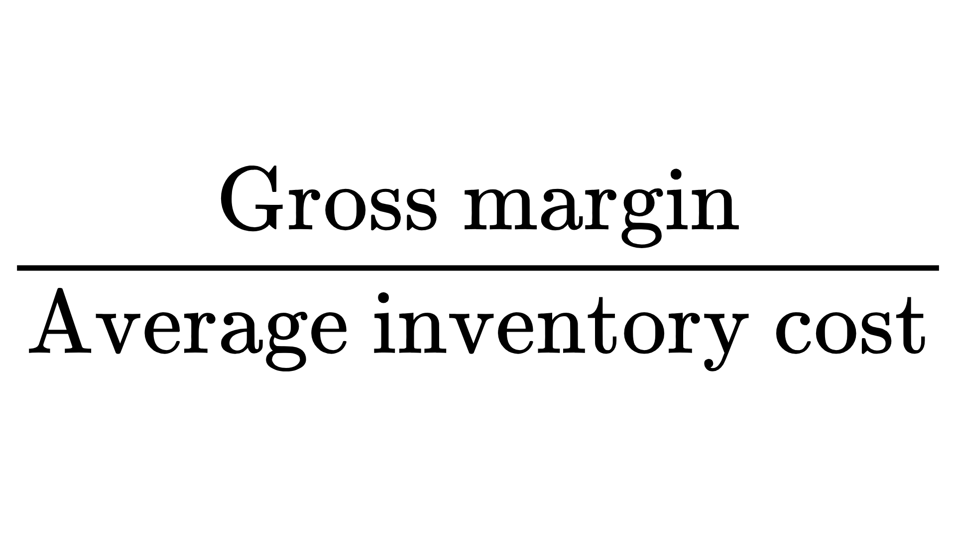 Inventory management metrics